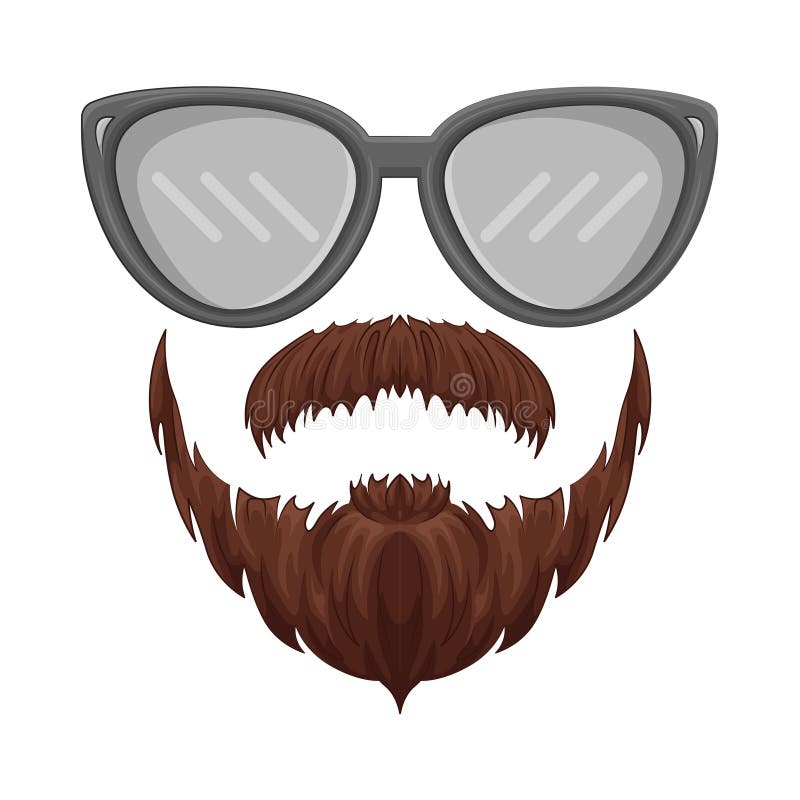 The Stylish Brown Moustache and Beard are Expertly Styled Stock Vector ...