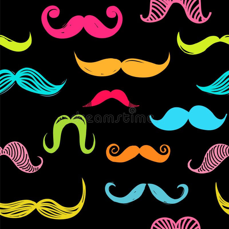 Mustache Seamless Background Stock Vector - Illustration of masculine ...