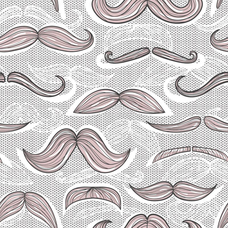 Mustache seamless pattern stock vector. Illustration of group - 28628505