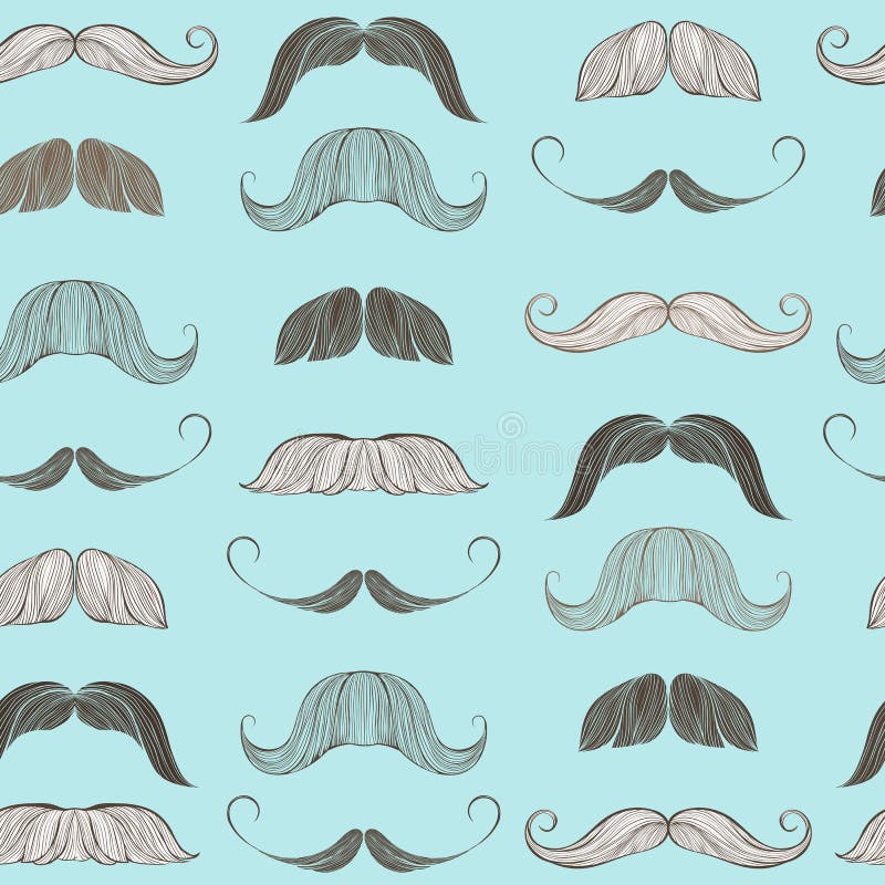 Mustache seamless pattern stock vector. Illustration of group - 28628505