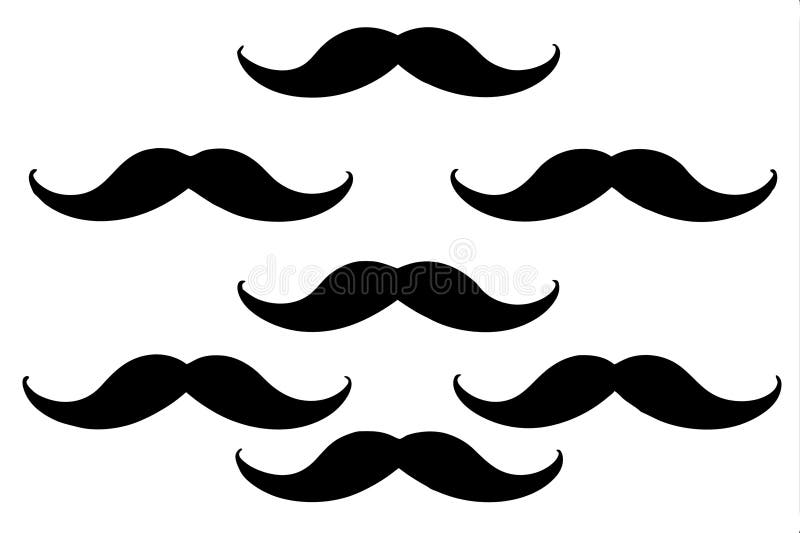 Best Moustache Vector Solid, Line Art, Silhouette Illustration Stock ...