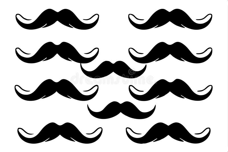 Best Moustache Vector Solid, Line Art, Silhouette Illustration Stock ...