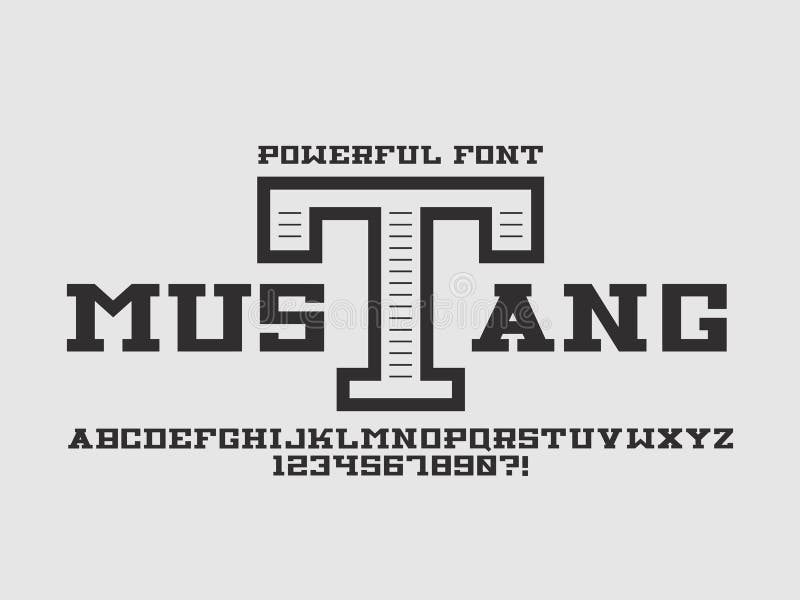 Mustang bold font. Vector stock vector. Illustration of lettering ...