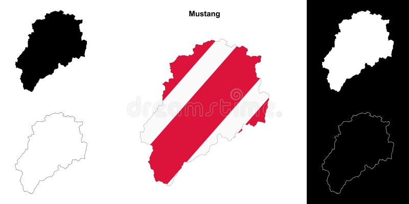 Mustang outline map stock vector. Illustration of boundaries - 371576577
