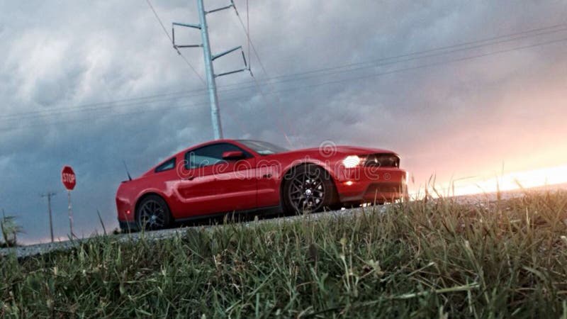 Mustang Sunset editorial photo. Image of clouds, beautiful - 52862161