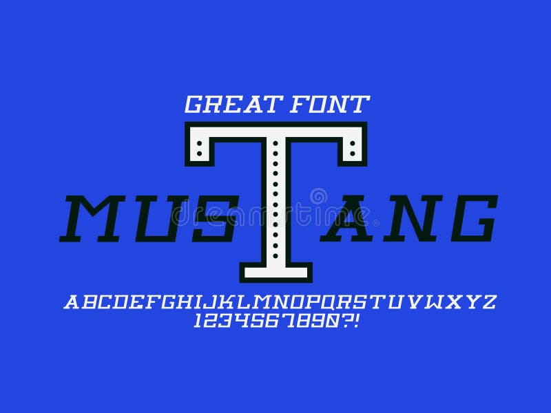 Mustang Thin Italic Font. Vector Stock Vector - Illustration of display ...