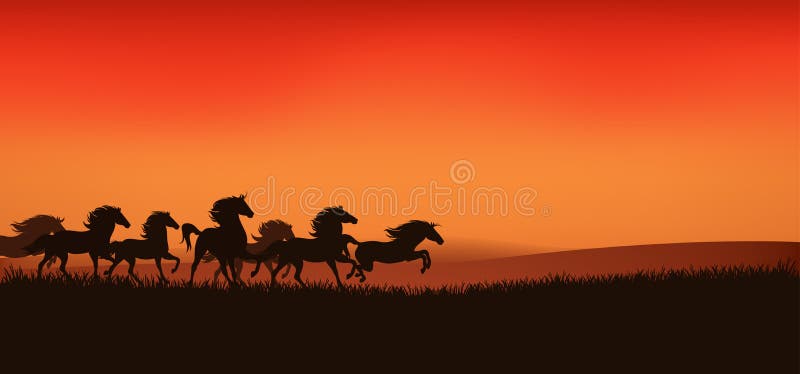 Mustangs vector stock vector. Illustration of natural - 24825104