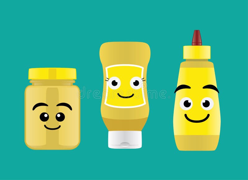 Mustard Bottle Cartoon Vector Illustration Stock Vector - Illustration ...