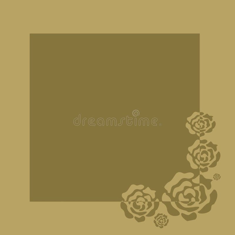 Mustard and Brown Colour Square Frame with Complimenting Rose Pattern ...