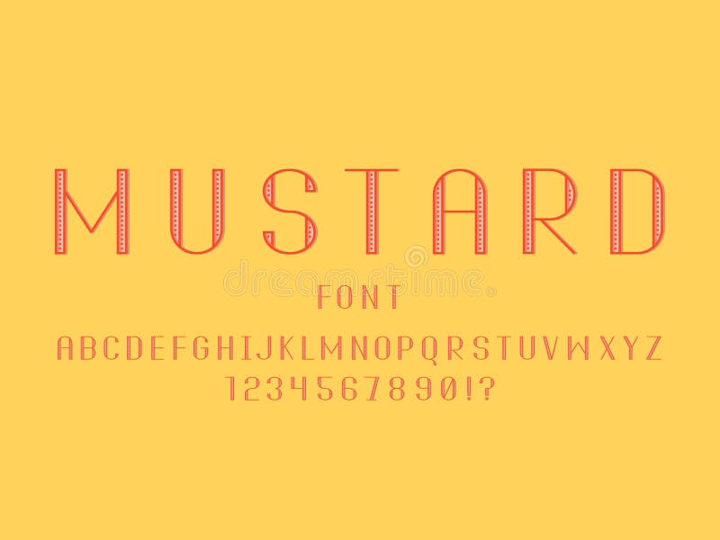 Mustard Font. Vector Alphabet Stock Vector - Illustration of title ...