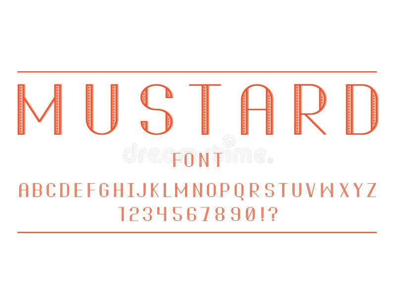 Mustard Font. Vector Alphabet Stock Vector - Illustration of title ...