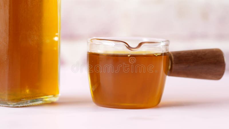 Mustard Oil in a Jar on Table Stock Footage - Video of ingredient ...