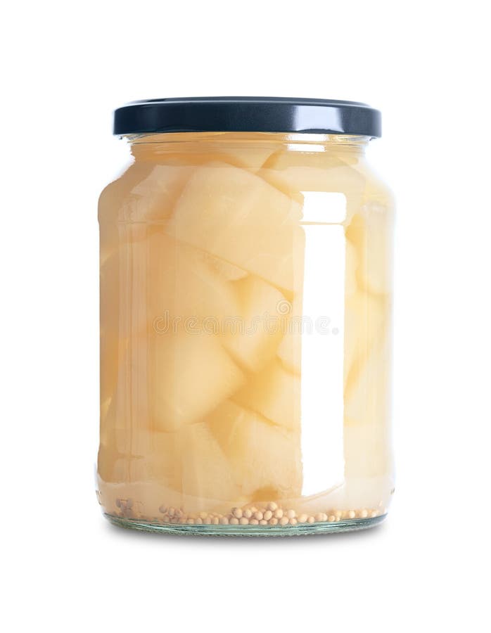 Mustard Pickles, Sweet and Sour Pickled Gherkins, in a Glass Jar Stock ...