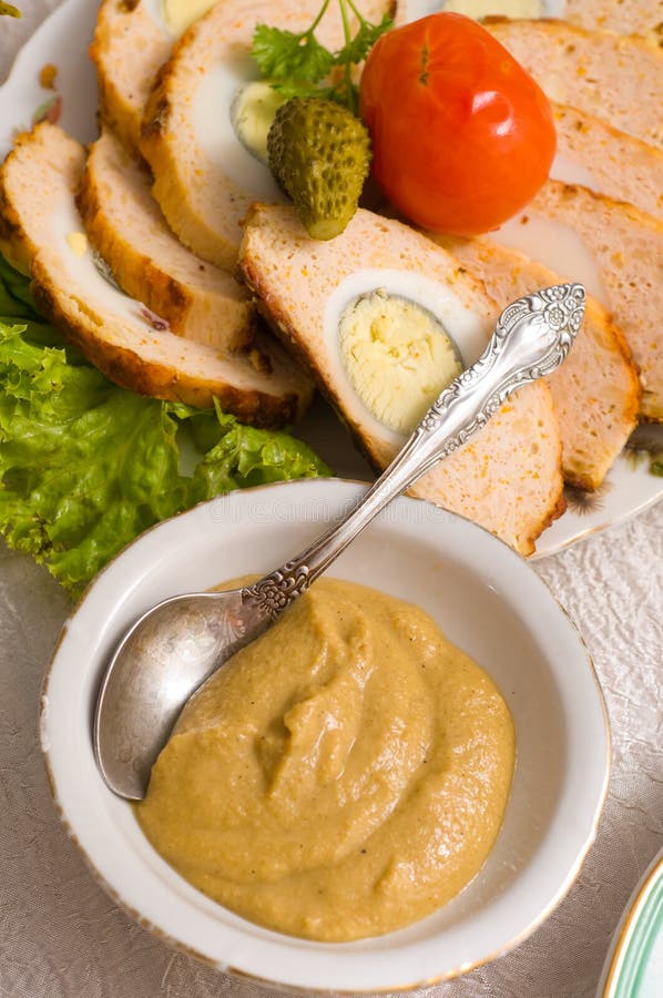 Mustard Russian and a Meat Dish. Stock Photo - Image of salty, food ...