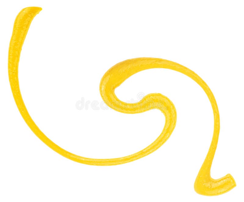 Mustard Sauce Isolated on White Background, Top View. Yellow Mustard ...