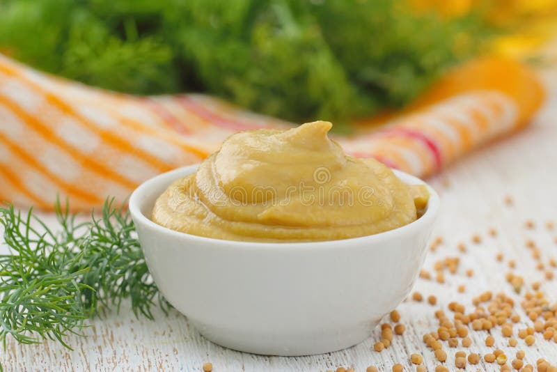 Mustard in bowl stock photo. Image of french, honey - 122300618