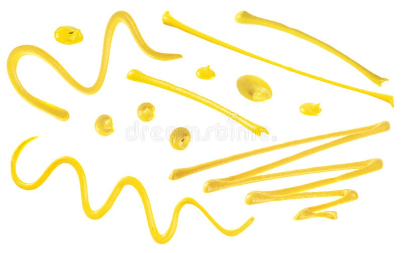 Mustard Spill and Splash Isolated on White Background, Top View ...