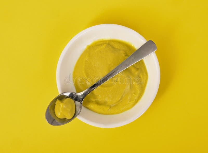 Mustard, with Spoon and Cup. Stock Photo - Image of recipe, healthy ...