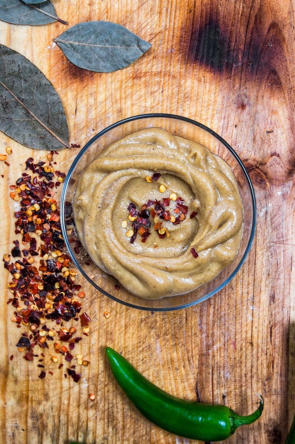 Mustard top view stock photo. Image of natural, wooden - 64115444