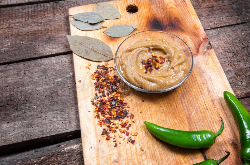 Mustard top view stock image. Image of ingredient, fresh - 64115457