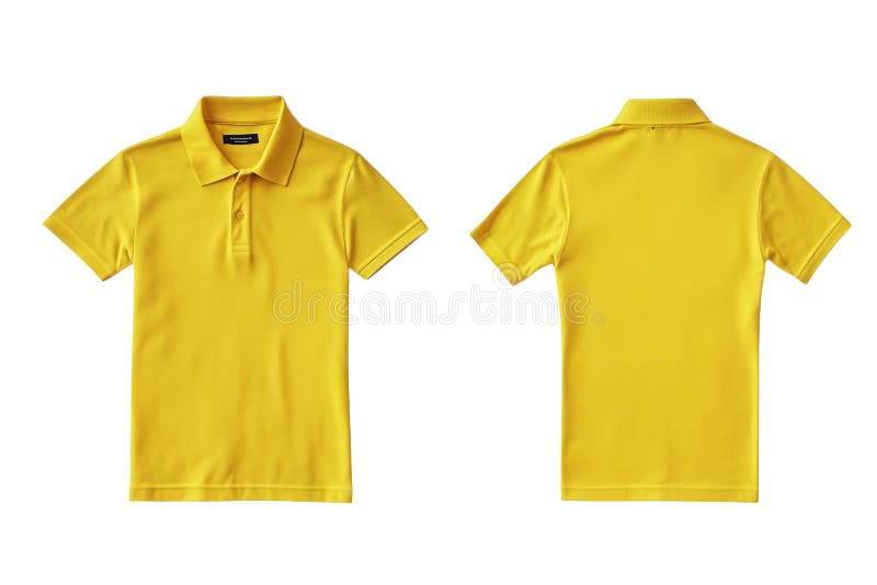 Mustard Yellow Polo Shirt Mockup Front and Back View Stock Image ...