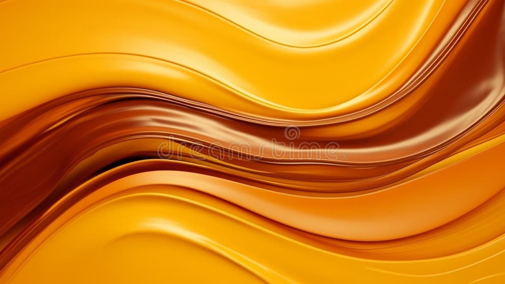 Mustard Yellow and Rust Fluid Color Waves Abstract Pattern Stock ...