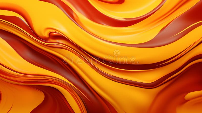 Mustard Yellow and Rust Fluid Color Waves Abstract Pattern Stock ...