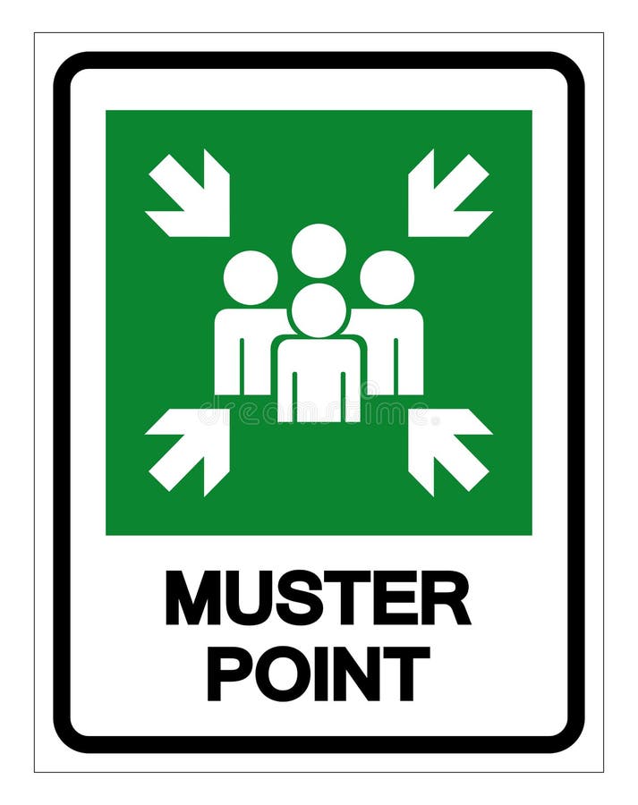 Muster Point Symbol Sign, Vector Illustration, Isolated on White ... Muster Point Symbol Sign, Vector Illustration, Isolated on White ...