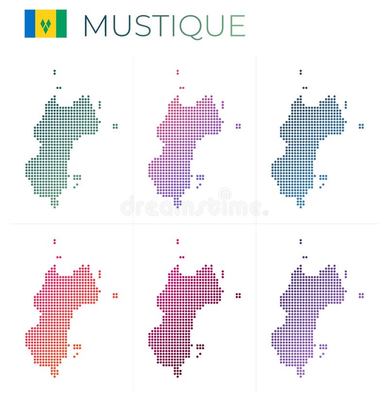 Mustique dotted map set. stock vector. Illustration of graphic - 268226650