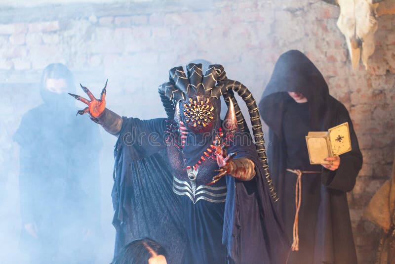 Mutant Creature at Religious Ceremony Stock Image - Image of female ...