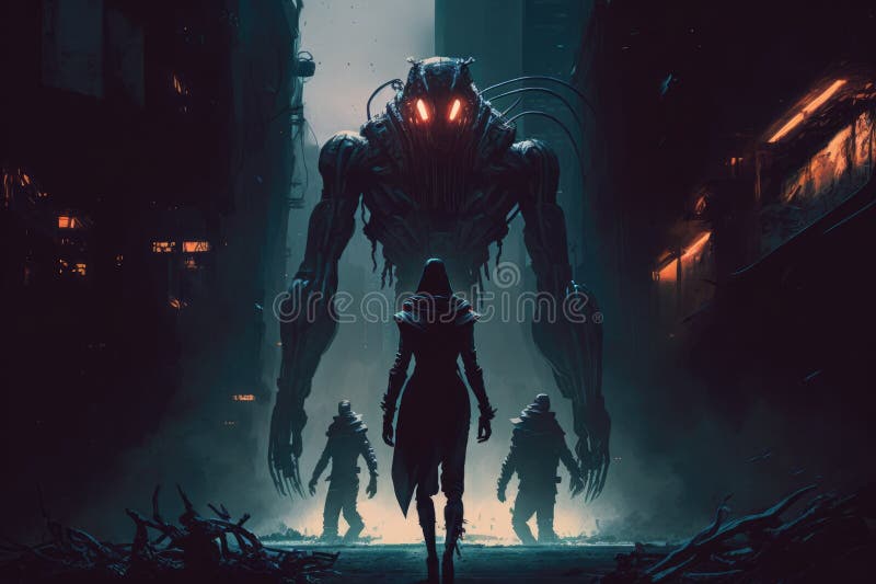 Mutant Creatures Lurking in the Shadows Digital Art Poster AI ...