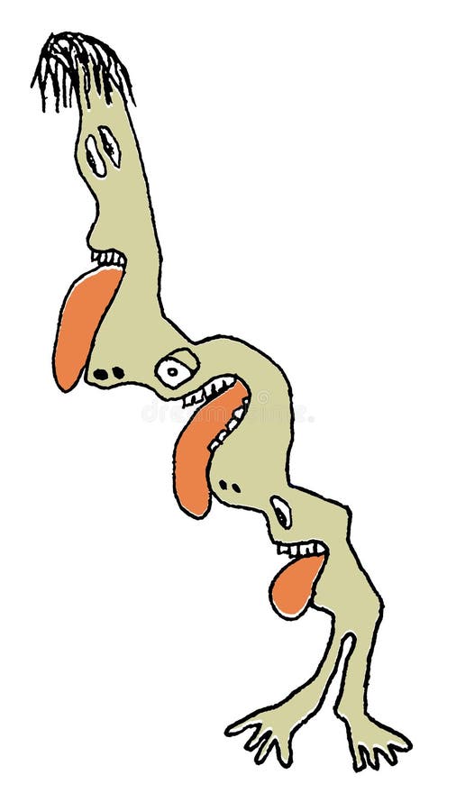 Mutant Humanoid Monster Isolated Drawing Stock Illustration ...