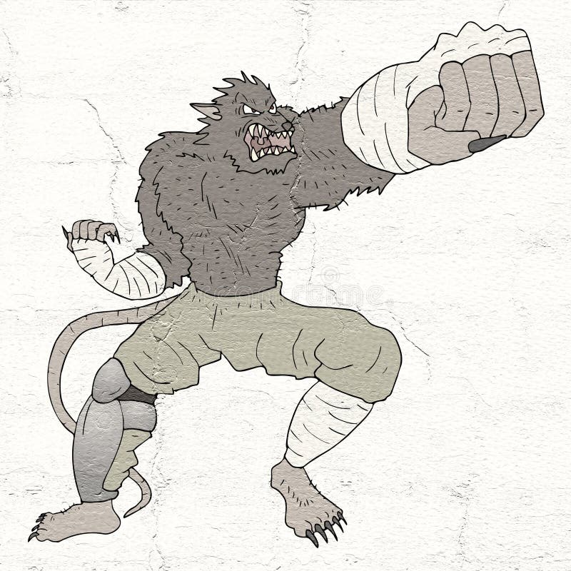 Mutant rat fighter stock illustration. Illustration of style - 94493999