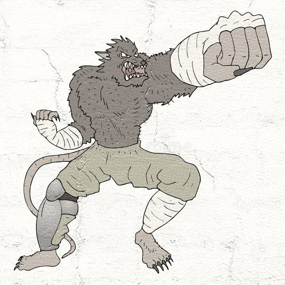 Mutant rat fighter stock illustration. Illustration of style - 94493999