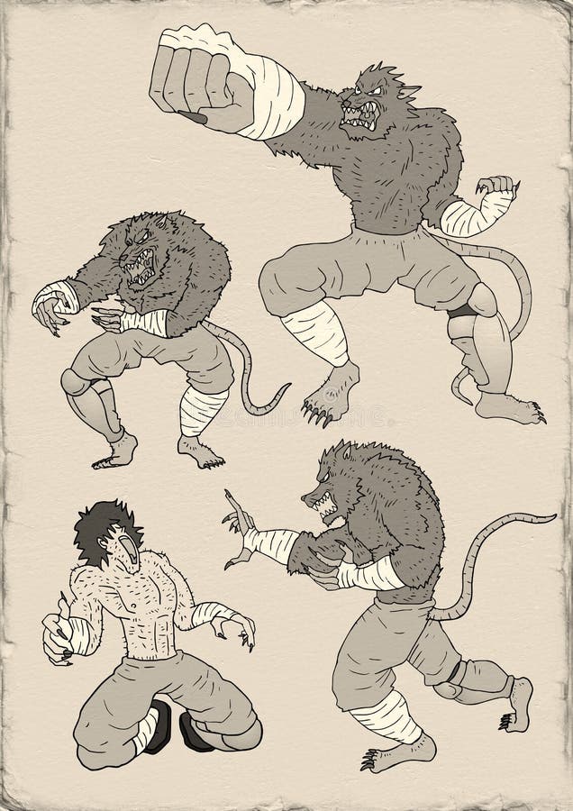 Mutant rat fighter stock illustration. Illustration of design - 92342678