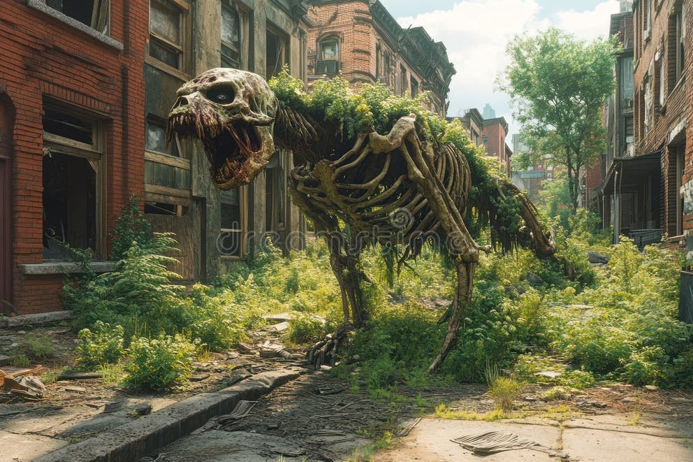 Mutated Creatures Hunting through Post-Fall Ruins Stock Illustration ...