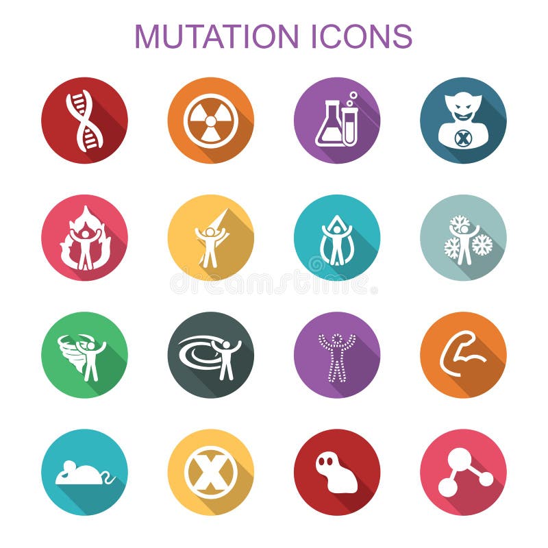 Mutation long shadow icons stock vector. Illustration of icons - 49110886