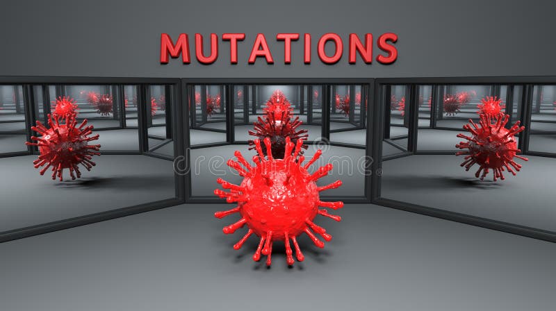 Mutations or Variants of a Virus - 3D Render Stock Illustration ...