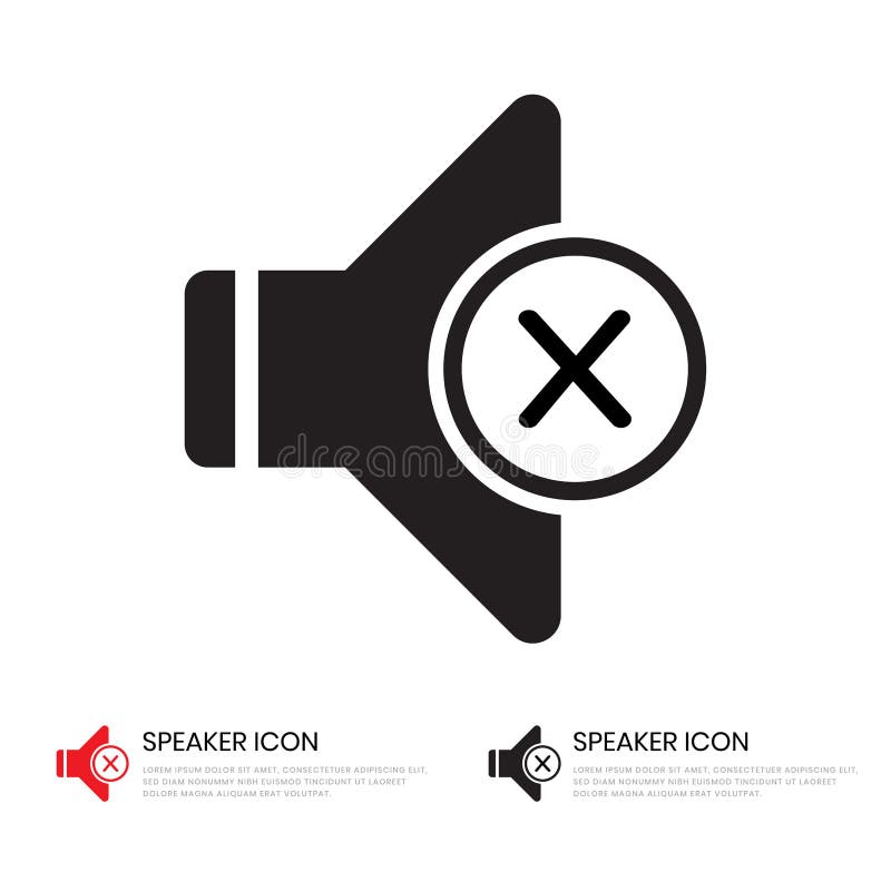Mute Audio Speaker Volume Icon for Applications and Websites Stock ...