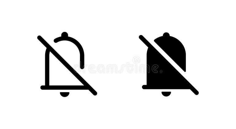 Mute Bell Icon in Generic Style. Silent, Silence Concept Stock Vector ...