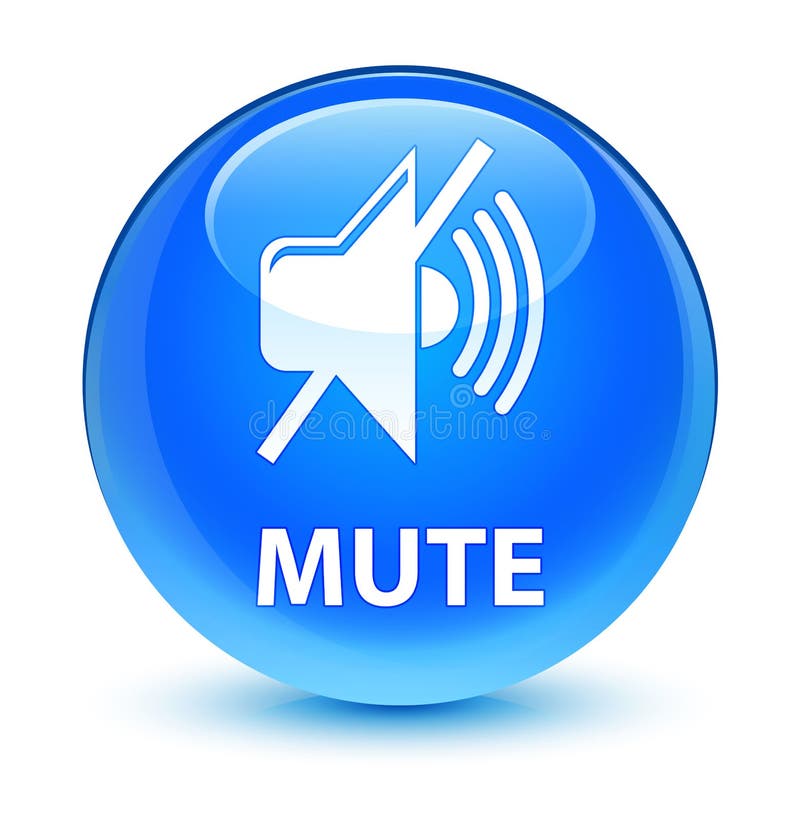 Mute Glassy Cyan Blue Round Button Stock Illustration - Illustration of ...
