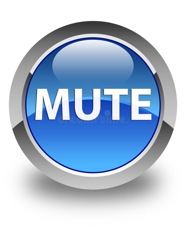 Mute Glossy Blue Round Button Stock Illustration - Illustration of ...