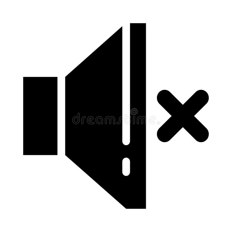 Mute Glyph Flat Vector Icon Stock Vector - Illustration of allowed ...