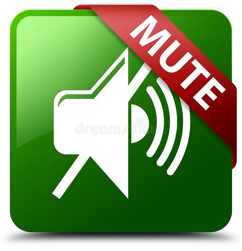 Mute green button stock illustration. Illustration of green - 24995986
