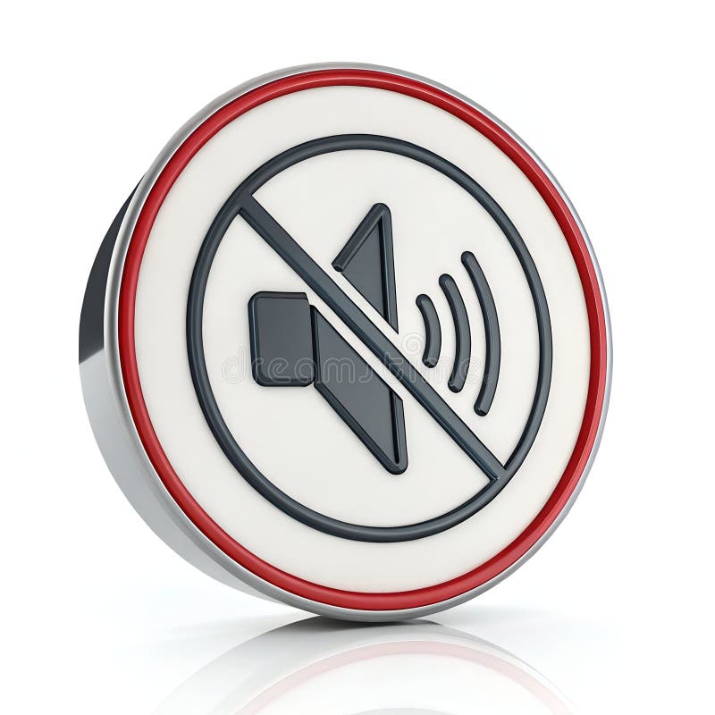 Mute Icon 3D Rendering Illustration Stock Illustration - Illustration ...