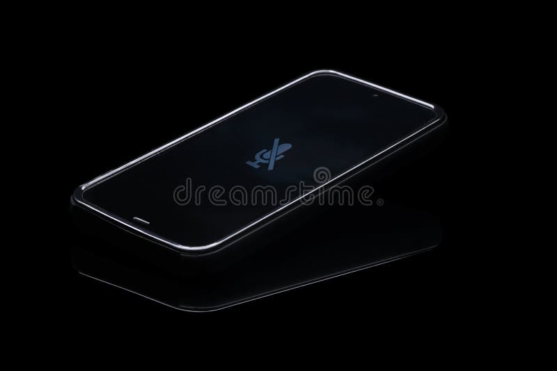 Mute icon on mobile phone. stock photo. Image of dark - 105770626