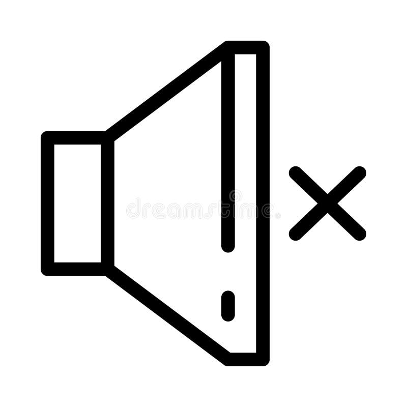 Line Art. Mute Loudspeaker Line Icon, Outline Vector Sign, Linear Style ...