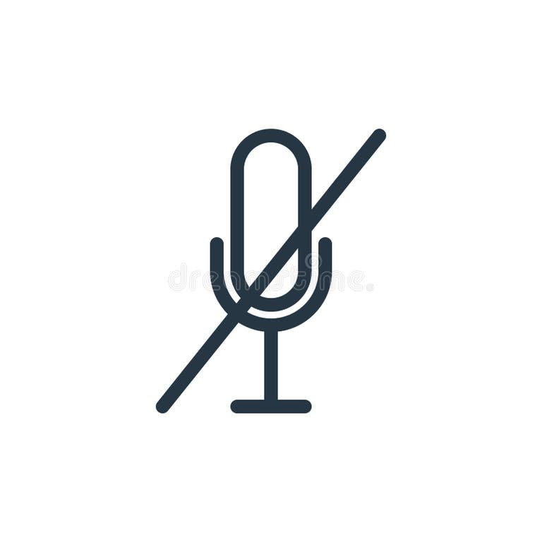 Mute Icon Vector from Communication and Media Concept. Thin Line ...