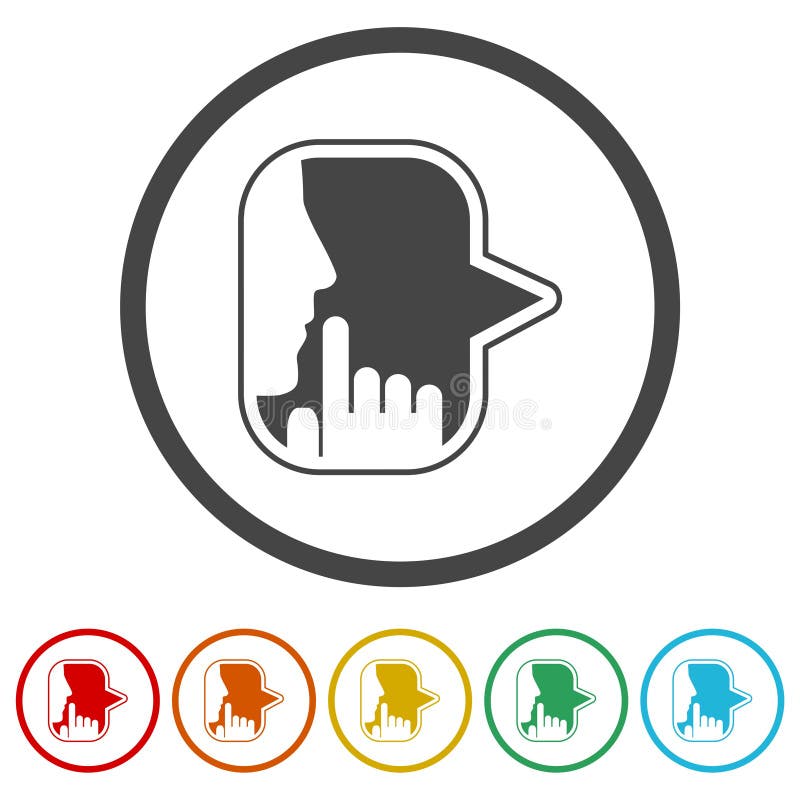 Mute, Keep Silence, Silent Ring Icon, Color Set Stock Vector ...
