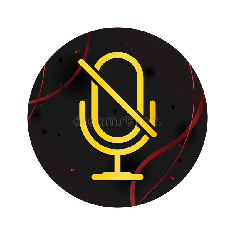 Mute Microphone Icon Elegant Black Round Button Stock Vector ...